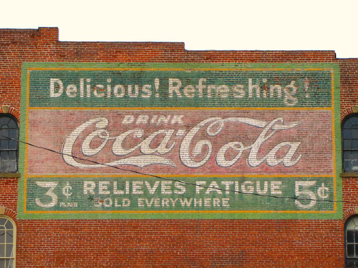 Coca Cola, Brick Wall, Ghost Sign, Wallpaper Sticker