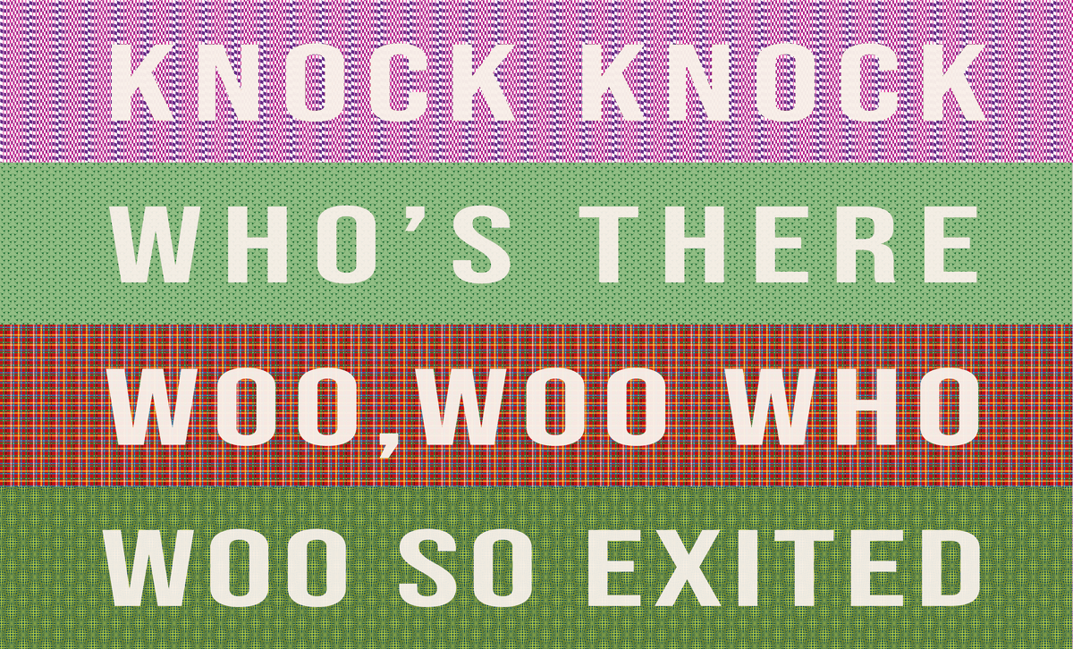 Door Mat 'Knock Knock, Who's There, Woo, Woo Who, Woo so exited'
